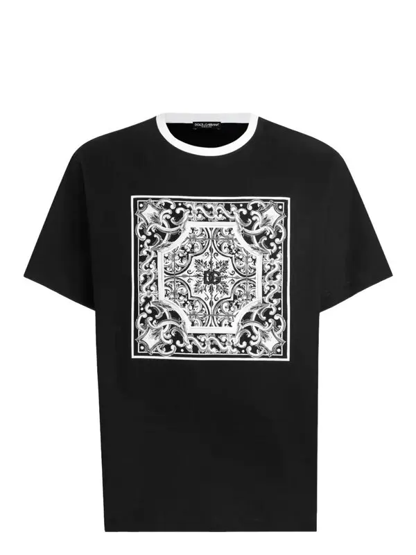 Dolce & Gabbana Graphic-print Cotton T-shirt - Black