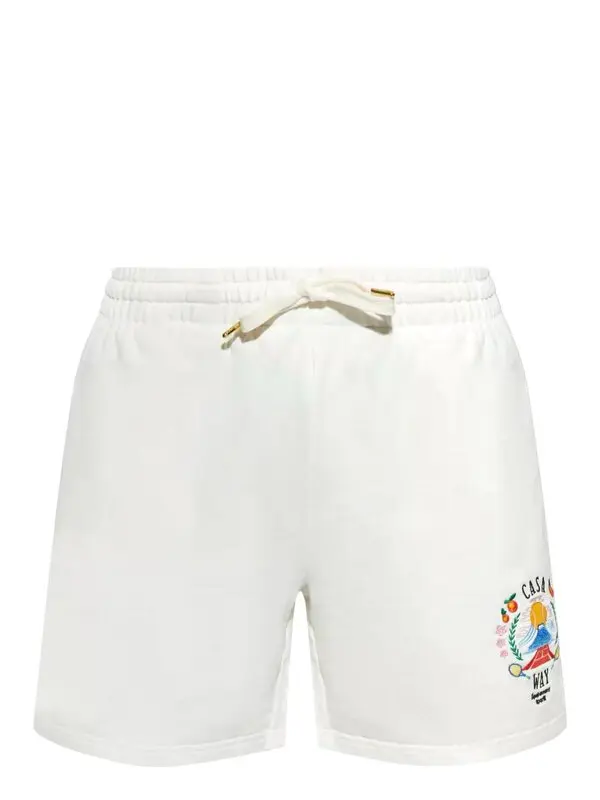 Casablanca Embroidered-logo Shorts - White