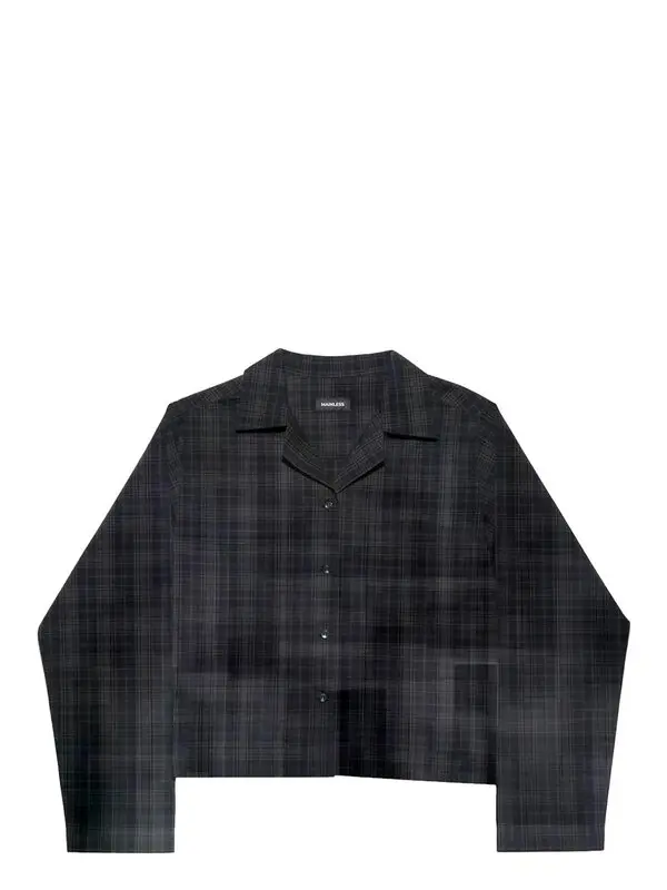 MAINLESS Plaid Long-sleeve Shirt - Blue
