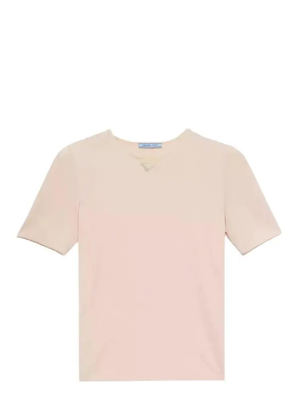 Prada Triangle Logo T-shirt - Pink