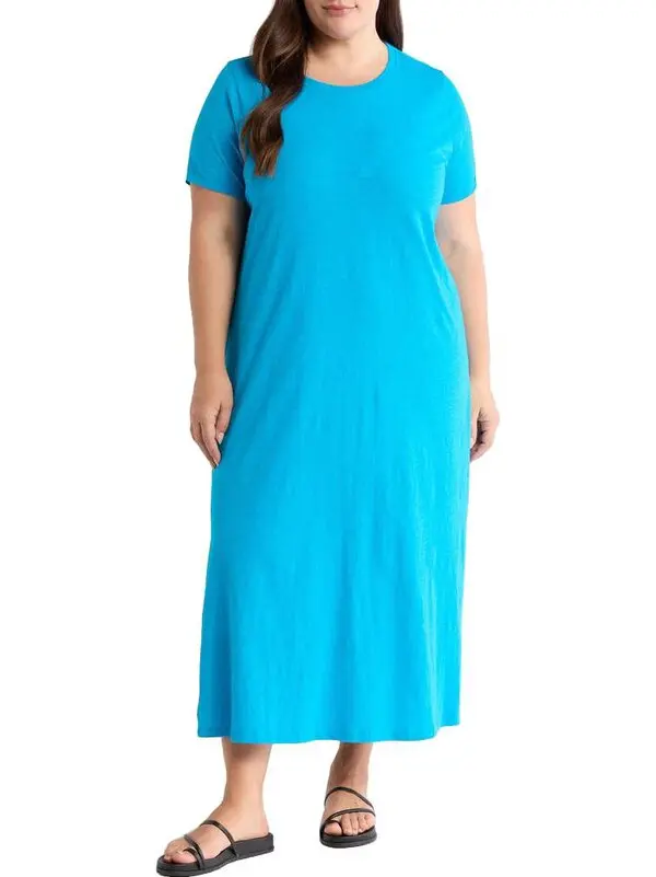 Eileen Fisher Organic Cotton Maxi Dress - Oahu Blue