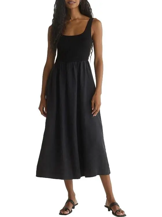 Bella Dahl Mixed Media Midi Dress - Black