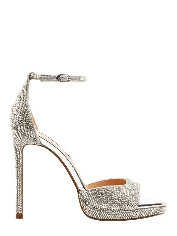 Steve Madden Wiley Rhinestones Stiletto Heels - Silver