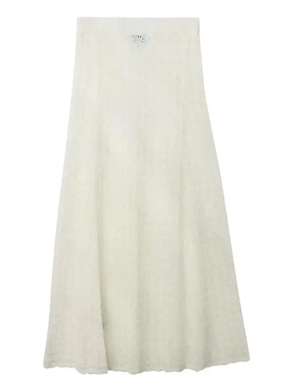 GANNI Pointelle-knit Maxi Skirt - Neutrals