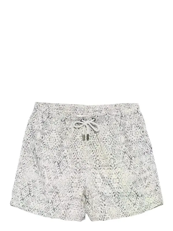 TOOCO Graphic-print Swim Shorts - Neutrals