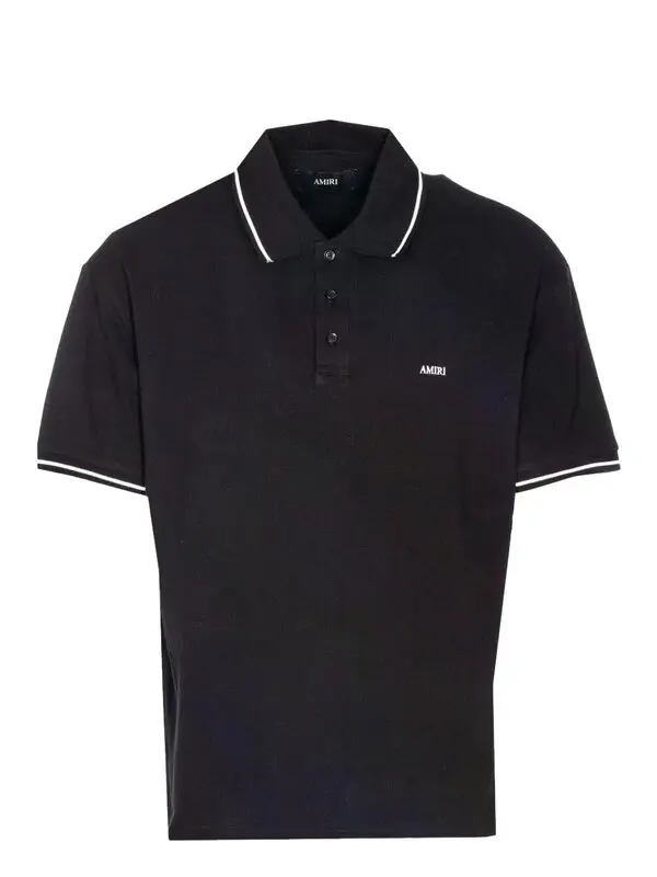 Amiri Contrasting-trim Polo Shirt - Black