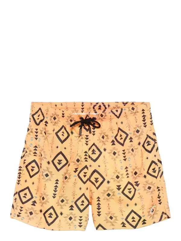 TOOCO Graphic-print Swim Shorts - Orange