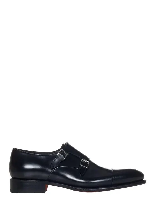 Santoni Monk Strap Shoes - Black