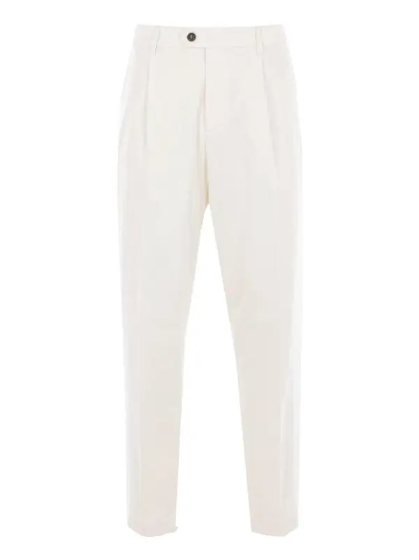 Eleventy Cotton And Cashmere Trousers - Beige