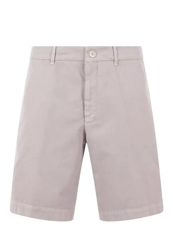Brunello Cucinelli Cotton Gabardine Shorts - Cold Brown