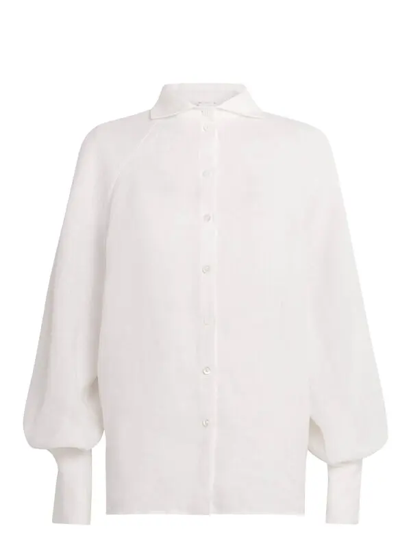 Eleventy Linen Long-sleeve Shirt - White