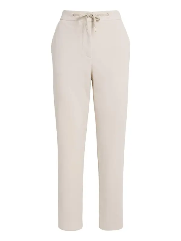 Eleventy Cotton-blend Drawstring Trousers - Beige