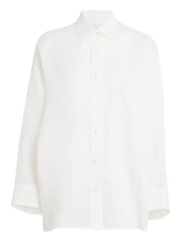 Eleventy Linen Embroidered Shirt - White