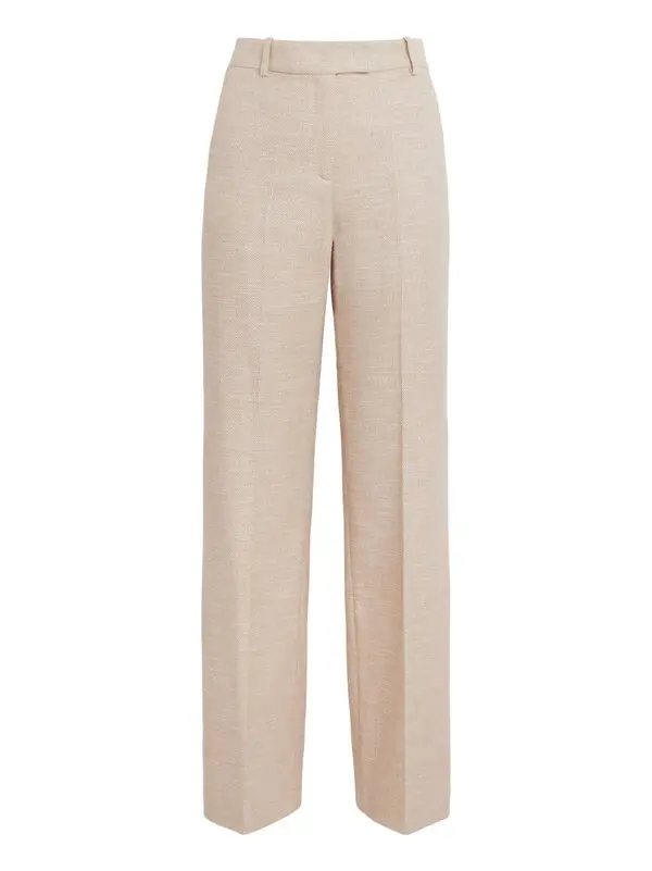 Eleventy Cotton-blend Straight Trousers - Beige
