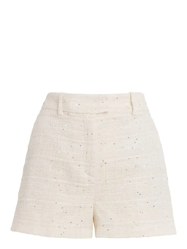 Eleventy Tweed Sequined Shorts - White