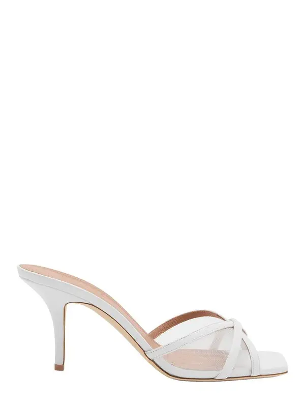 MALONE SOULIERS Perla 70 Mesh And Leather Sandals - White