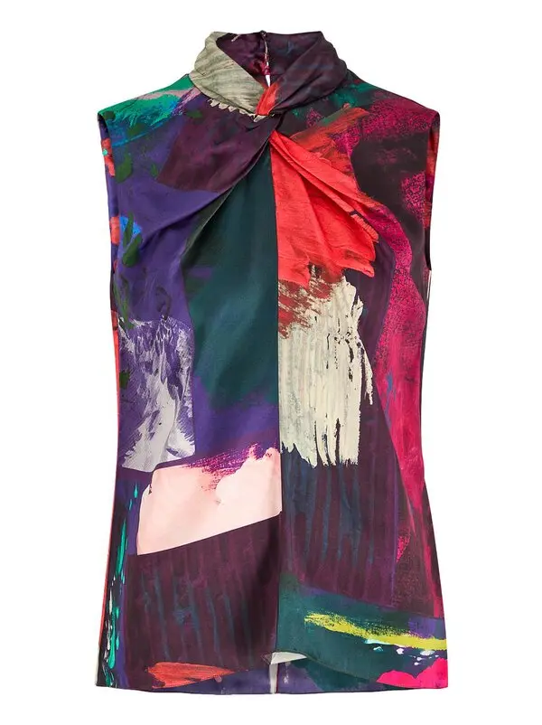 ROKSANDA Ava Printed Silk-satin Top - Multi Print