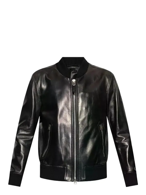 TOM FORD Leather Bomber Jacket - Black