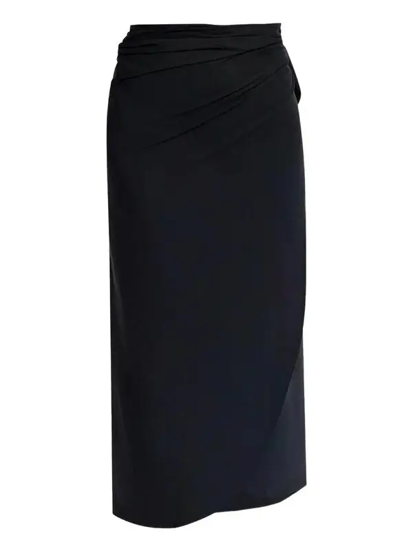 Hunza G Ruched Midi Skirt - Black