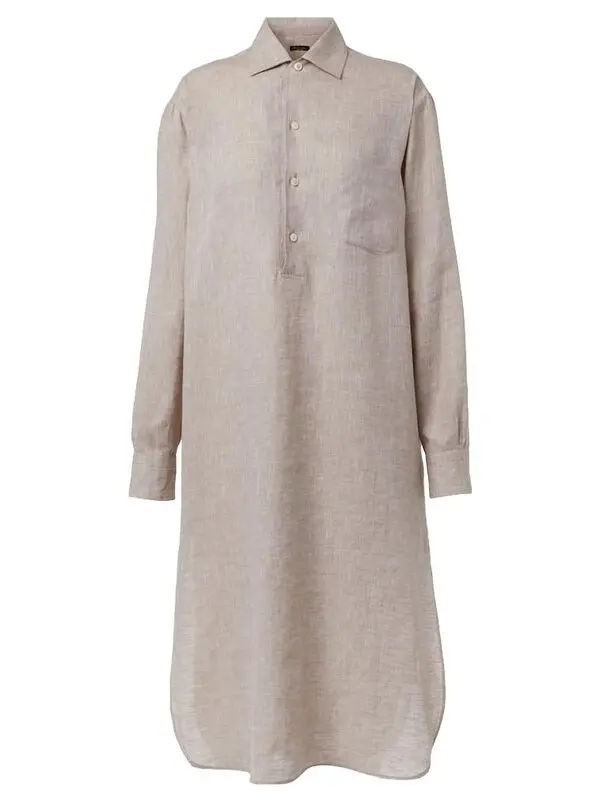 Loro Piana Linen Shirt Dress - Beige