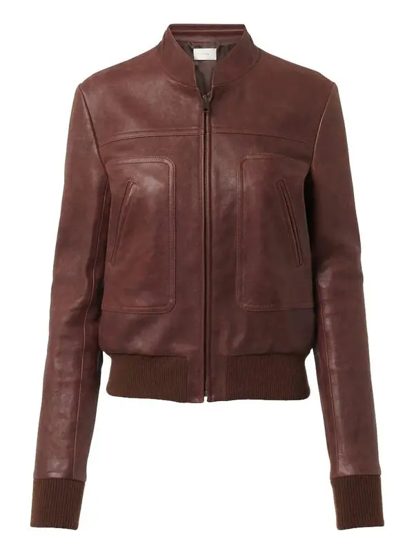 THE ROW Bader Leather Jacket - Brown