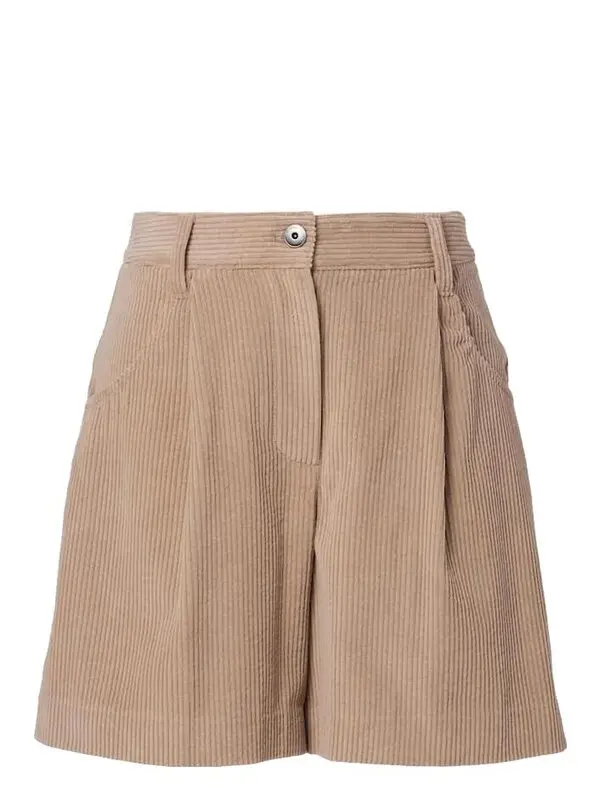 Brunello Cucinelli High-rise Cotton Corduroy Shorts - Beige
