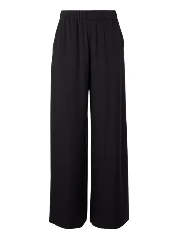 Max Mara Bonn Crêpe De Chine Wide-leg Pants - Black