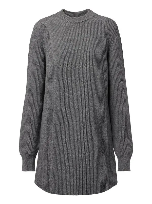JIL SANDER Ribbed-knit Wool Sweater - Grey
