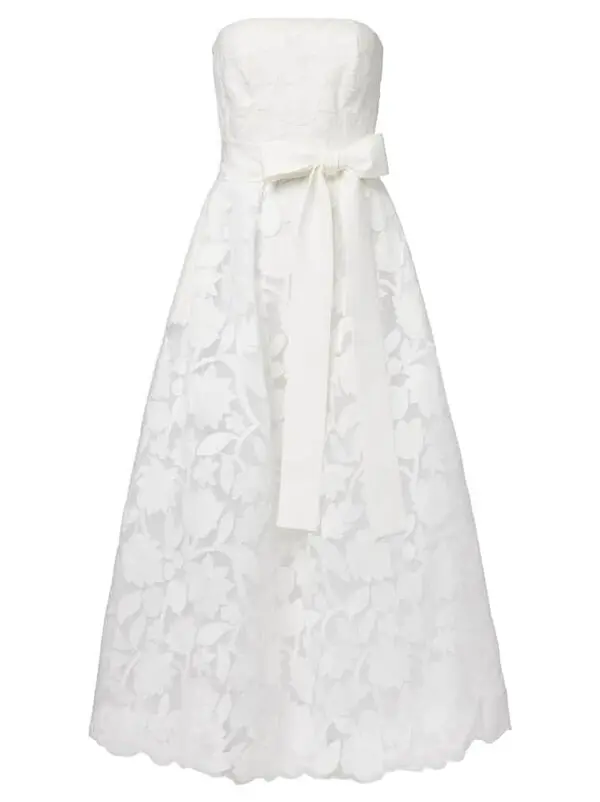 Elie Saab Embroidered Tulle Gown - White
