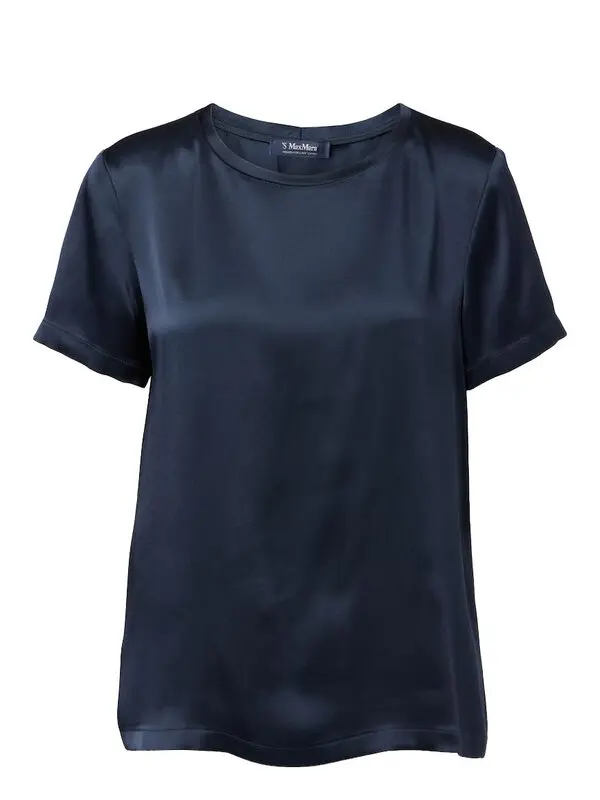 Max Mara Rebecca Satin T-shirt - Black