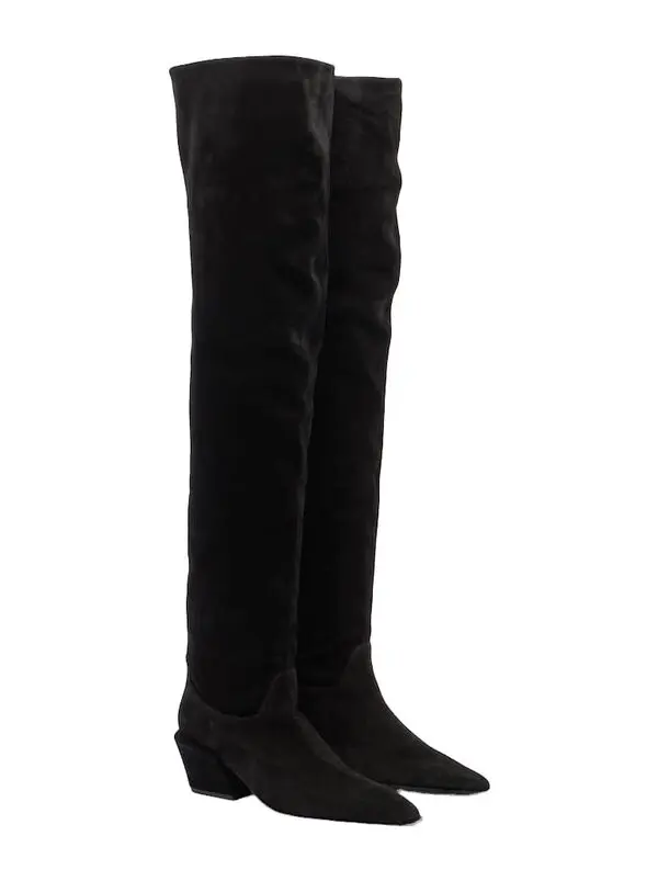 Paris Texas Bettina Over-the-knee Suede Boots - Black