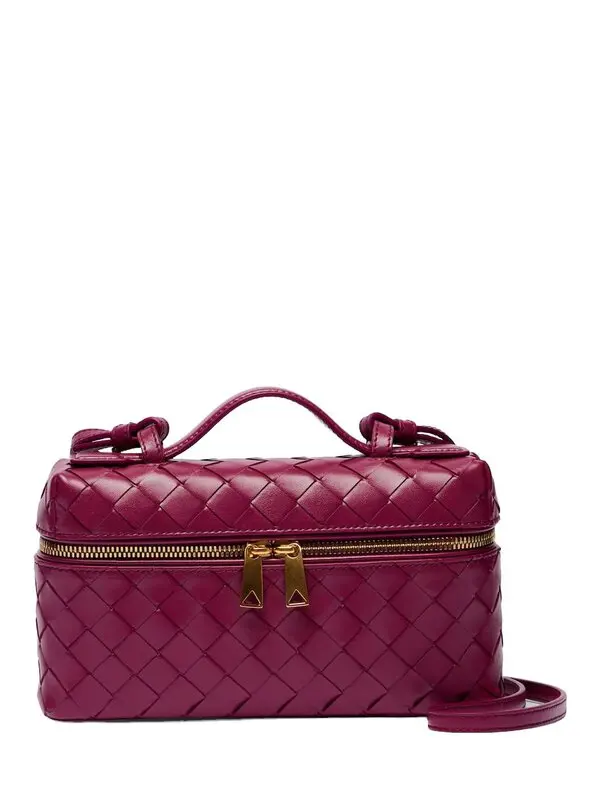 Bottega Veneta Intrecciato Leather Vanity Bag - Purple