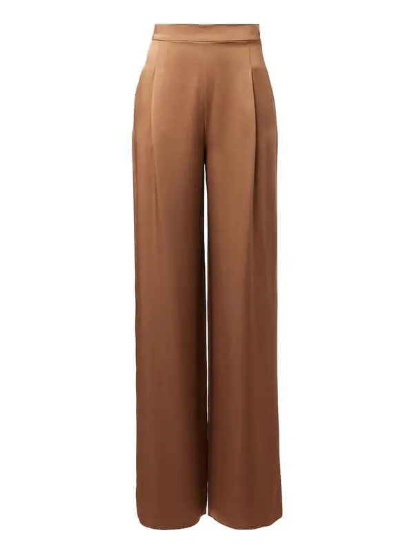 Max Mara Dritto Wide-leg Satin Pants - Brown