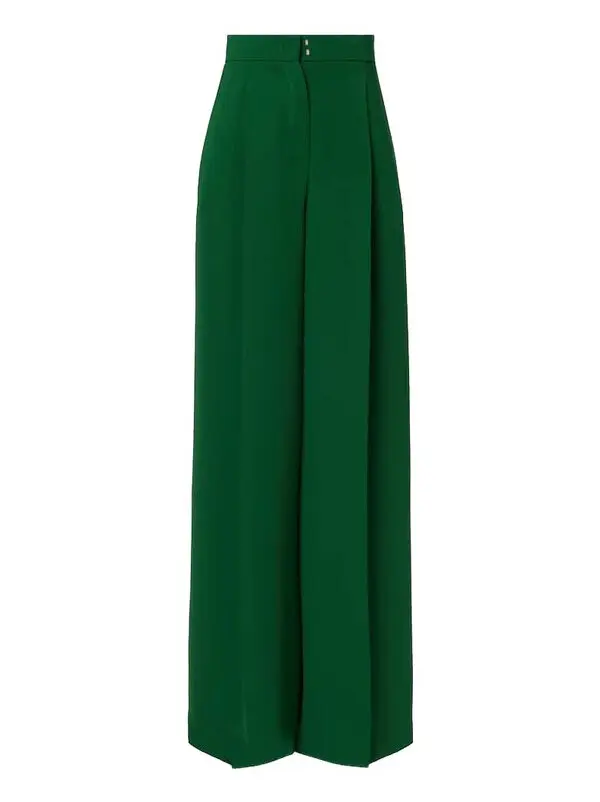 Max Mara Laccato High-rise Cady Wide-leg Pants - Green