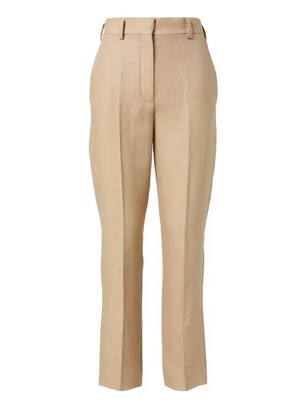 Loro Piana Neo Derk Linen Crêpe Straight Pants - Beige
