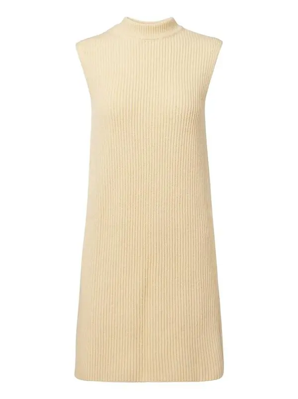 JIL SANDER Oversized Ribbed-knit Wool Vest - White