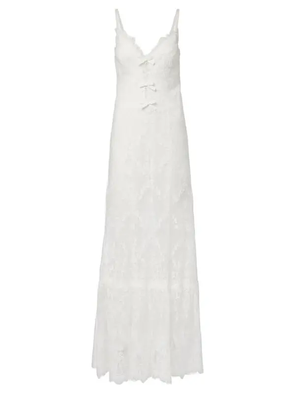 Elie Saab Cotton-blend Lace Gown - White