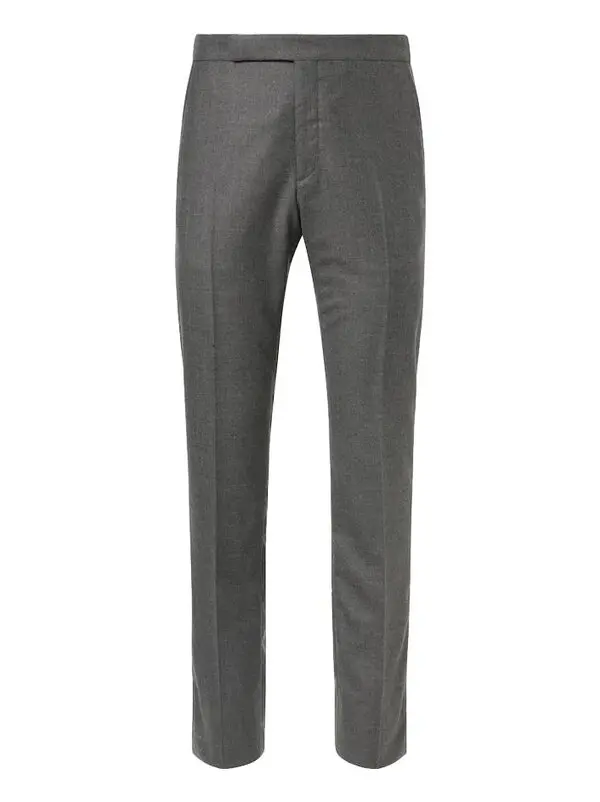 Ralph Lauren Purple Label Mid-rise Straight Wool Pants - Grey