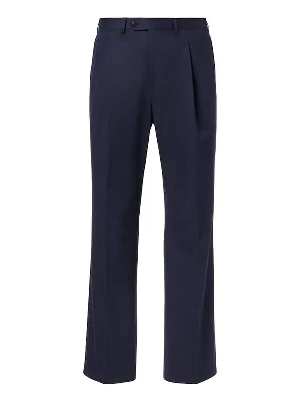 SAMAN AMEL Cotton And Cashmere Straight Pants - Blue