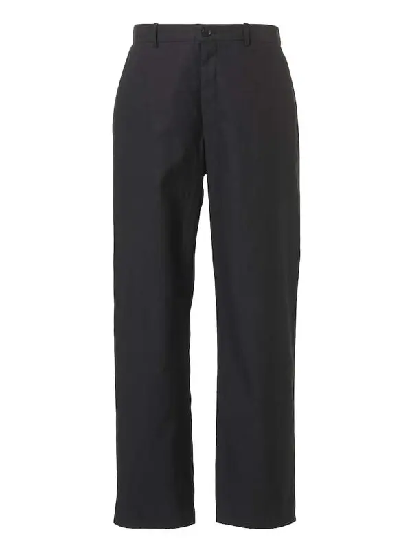 THE ROW Zuzana Mid-rise Cotton Twill Straight Pants - Black