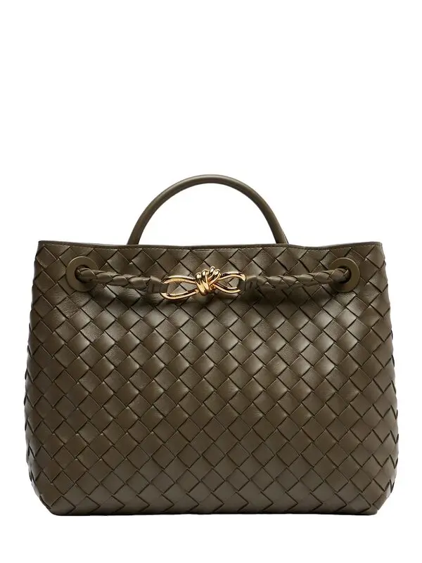 Bottega Veneta Andiamo Intrecciato Medium Leather Tote Bag - Green