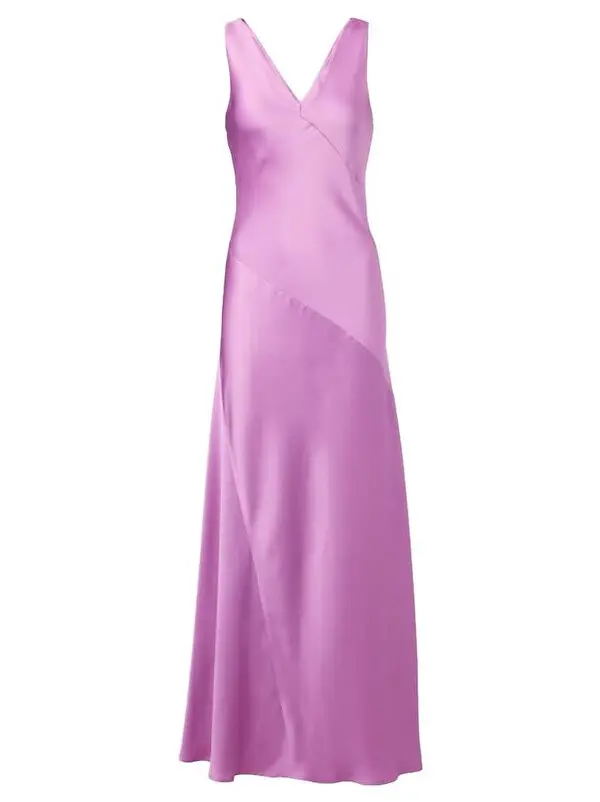 Max Mara Pilly Paneled Satin Slip Dress - Pink