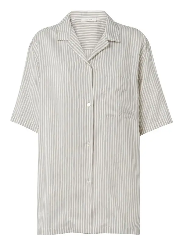 THE ROW Jorge Striped Silk Shirt - White