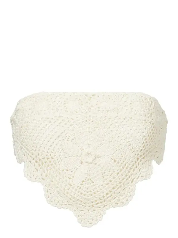 Anna Kosturova Crochet Crop Top - White