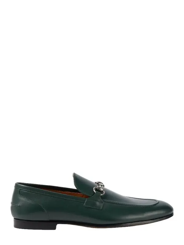 Gucci Jordaan Horsebit Leather Loafers - Green