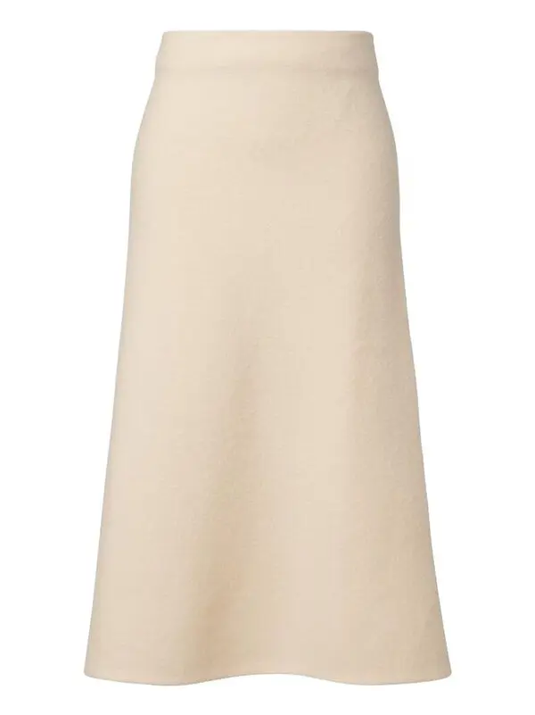 JIL SANDER Wool Midi Skirt - White