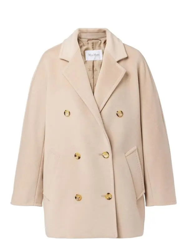 Max Mara Rebus Wool And Cashmere Coat - Beige