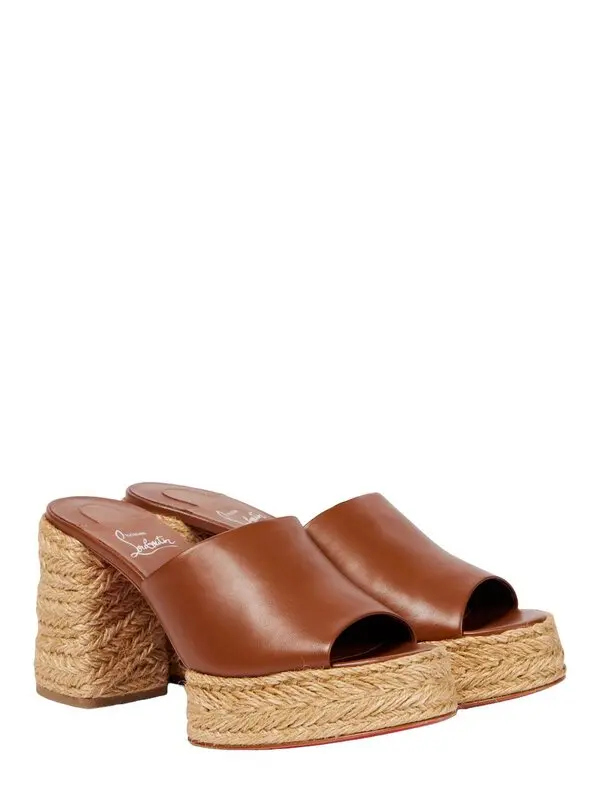 CHRISTIAN LOUBOUTIN Calakala 85 Platform Mules - Brown