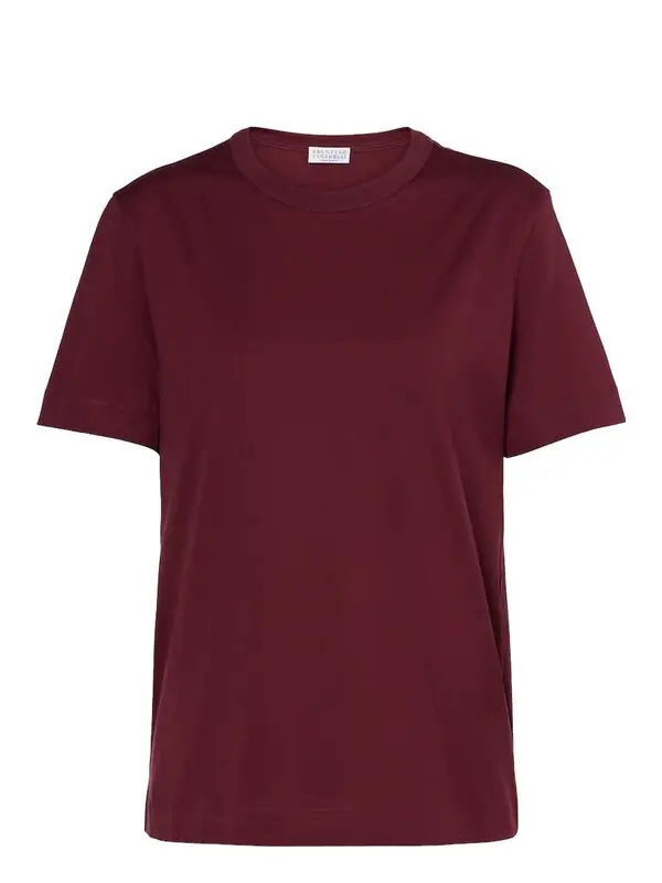 Brunello Cucinelli Cotton Jersey T-shirt - Burgundy
