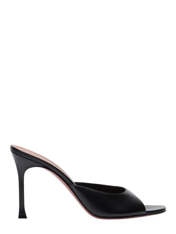 Amina Muaddi Alexa 95 Leather Mules - Black